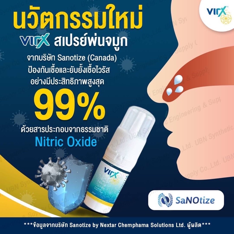 VIRX Nasal Spray 25ml. ซาโนไทซ์ นาซอล สเปรย์ สเปรย์พ่นจมูก ป้องกันและ ...